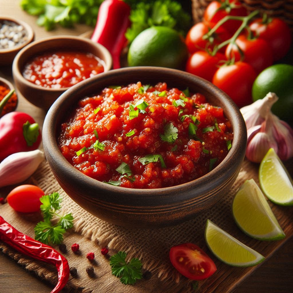 Domácí salsa mexicana je jednoduchá omáčka plná chutí a vůně ...